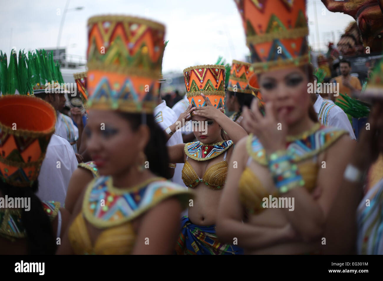 Panama City, Panama. 14th Feb, 2015. Dancers take part in a parade as ...