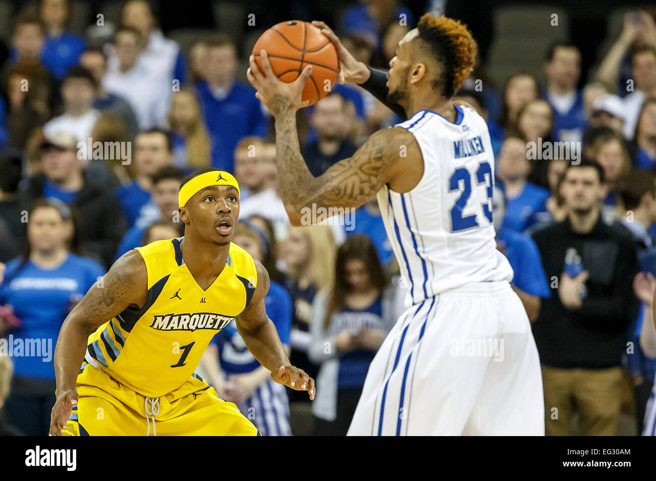 Omaha, NE USA. 14th Feb, 2015. Marquette Golden Eagles guard Duane ...