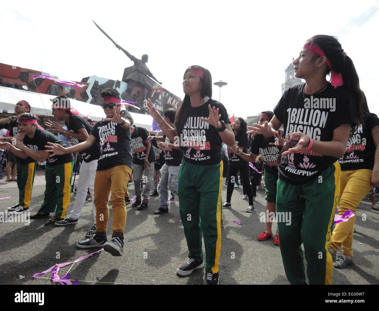 Filipina students dance the 'One Billion Rising' dance during the 'One ...