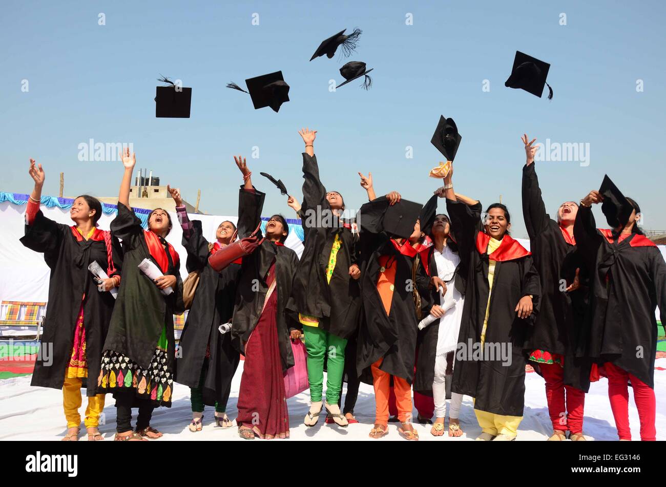 Students jubilate after receiving degree and citations during 9th ...