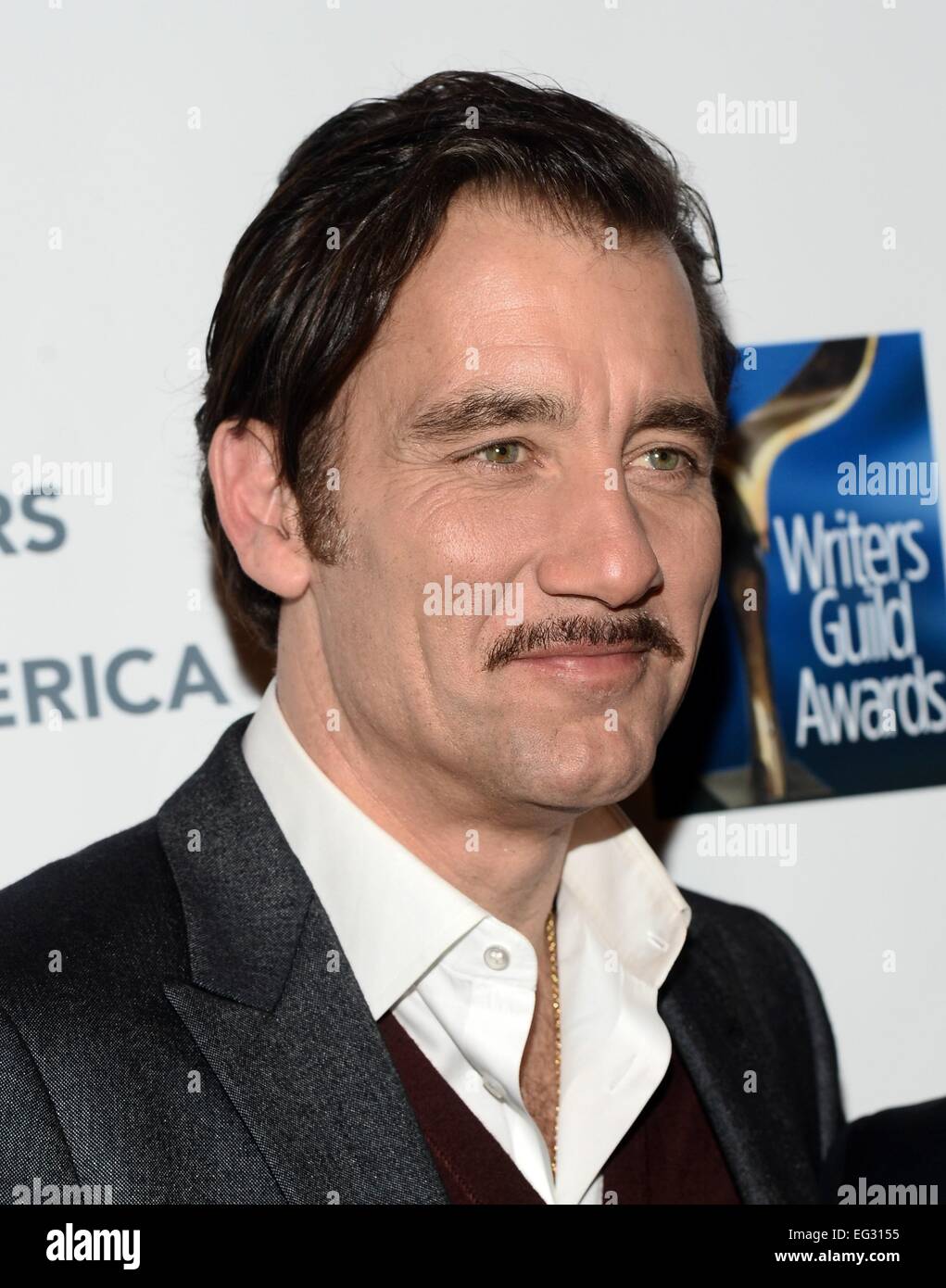 New York, NY, USA. 14th Feb, 2015. Clive Owen at arrivals for Writers ...