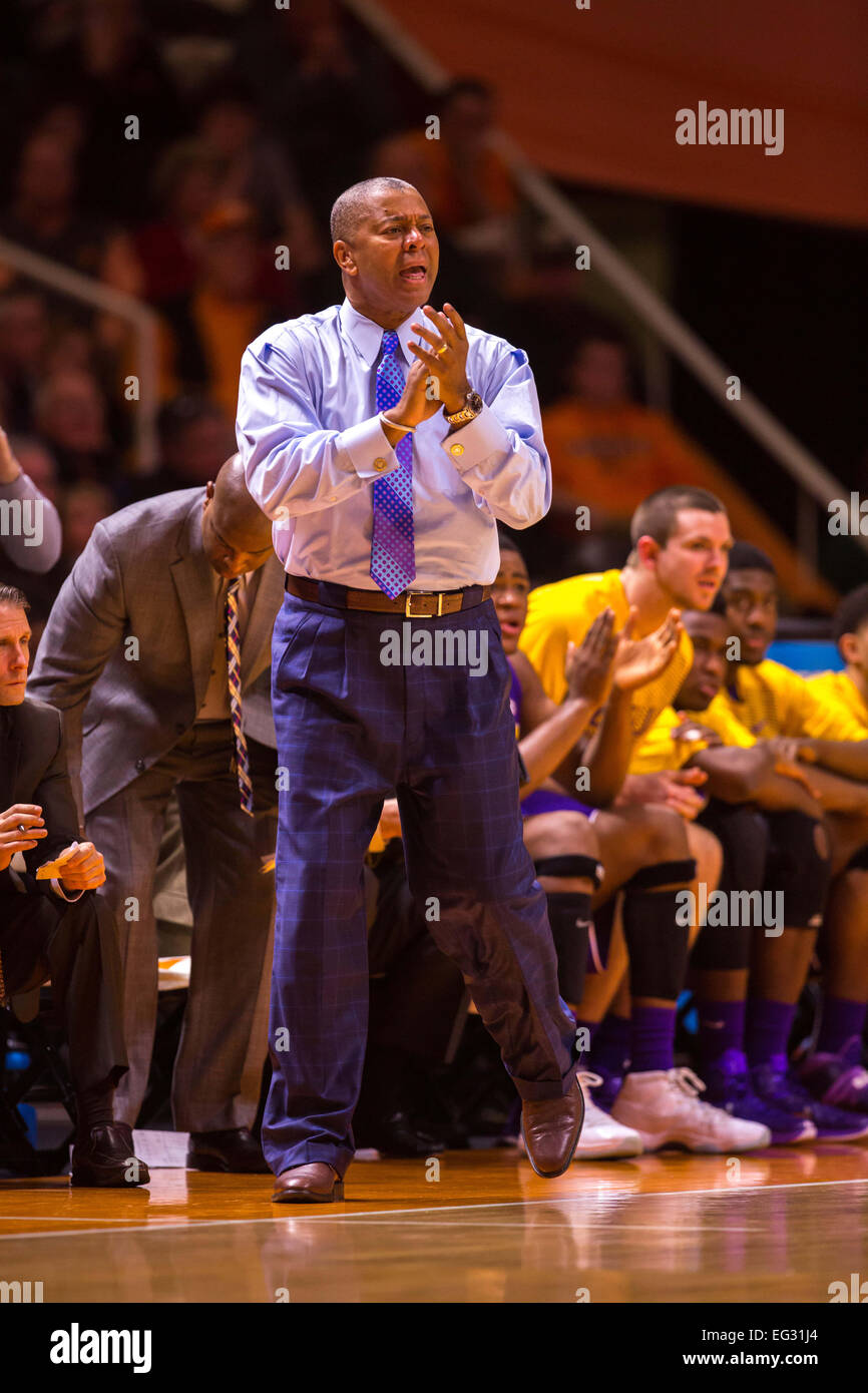 Knoxville, TN, USA. 14th Feb, 2015. head coach Johnny Jones of the LSU ...