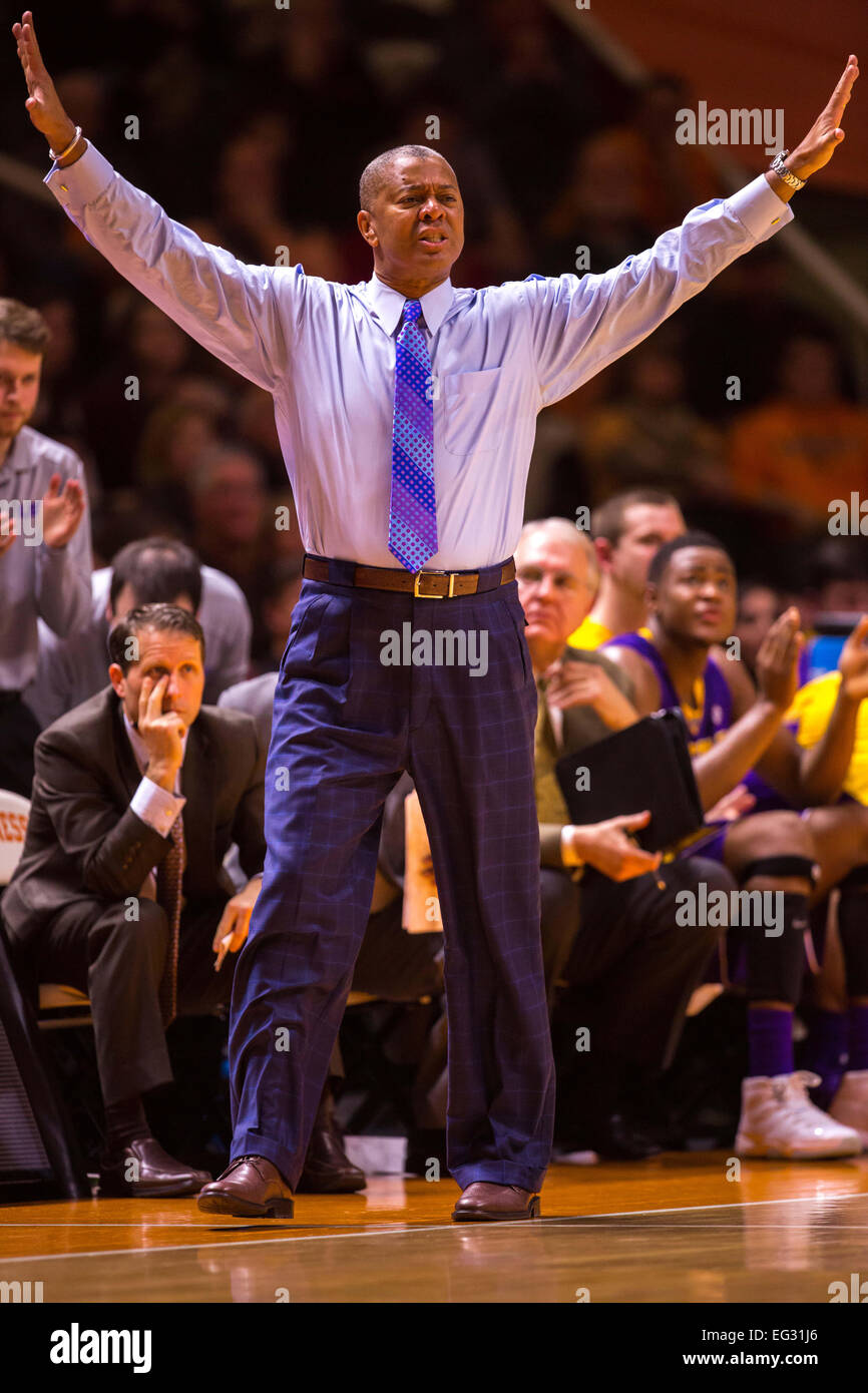 Knoxville, TN, USA. 14th Feb, 2015. head coach Johnny Jones of the LSU ...