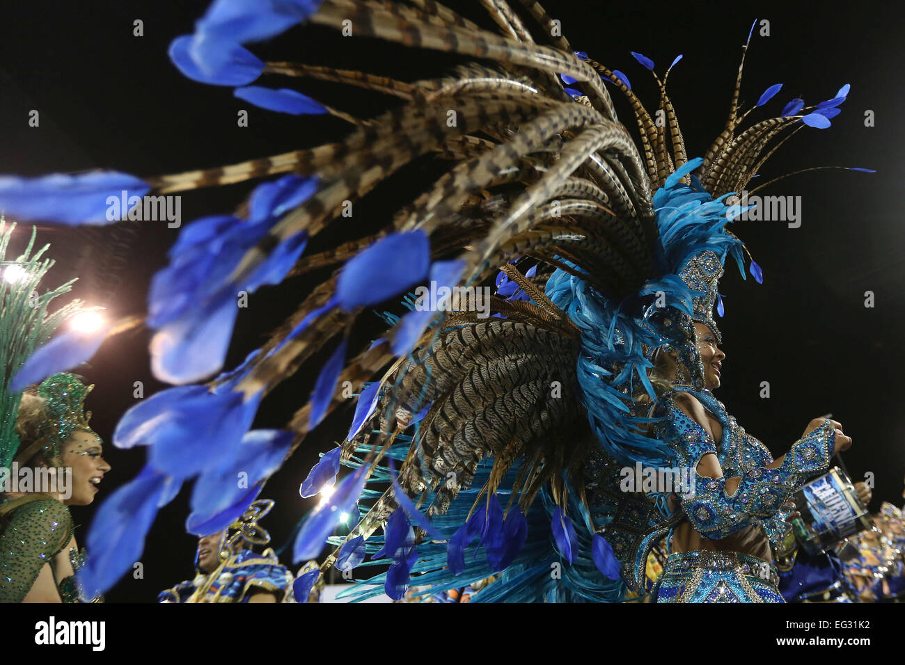 Sao Paulo, Brazil. 14th Feb, 2015. A dancer of "Unidos de Villa Maria ...