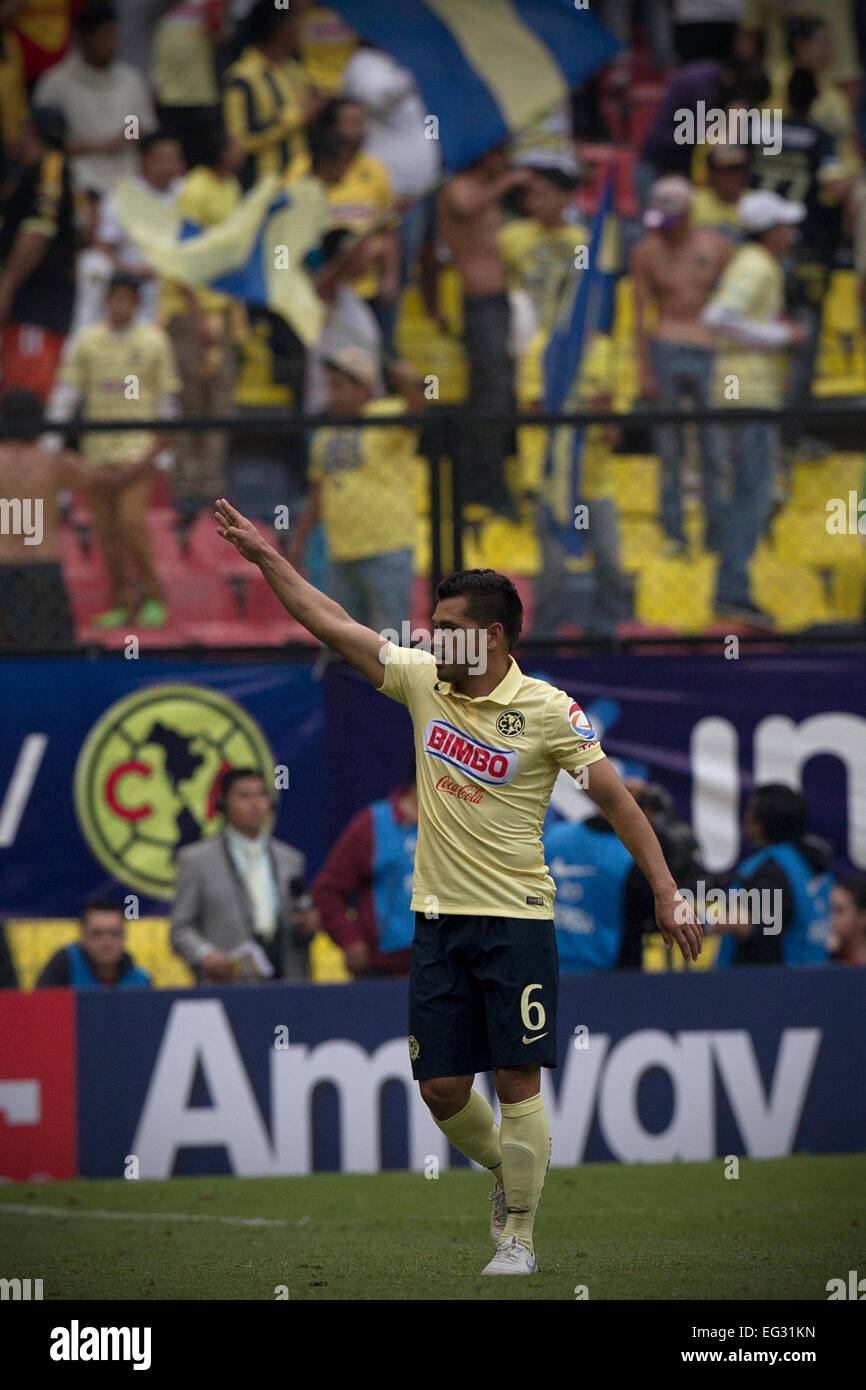 Mexico City, Mexico. 14th Feb, 2015. America's Miguel Samudio ...