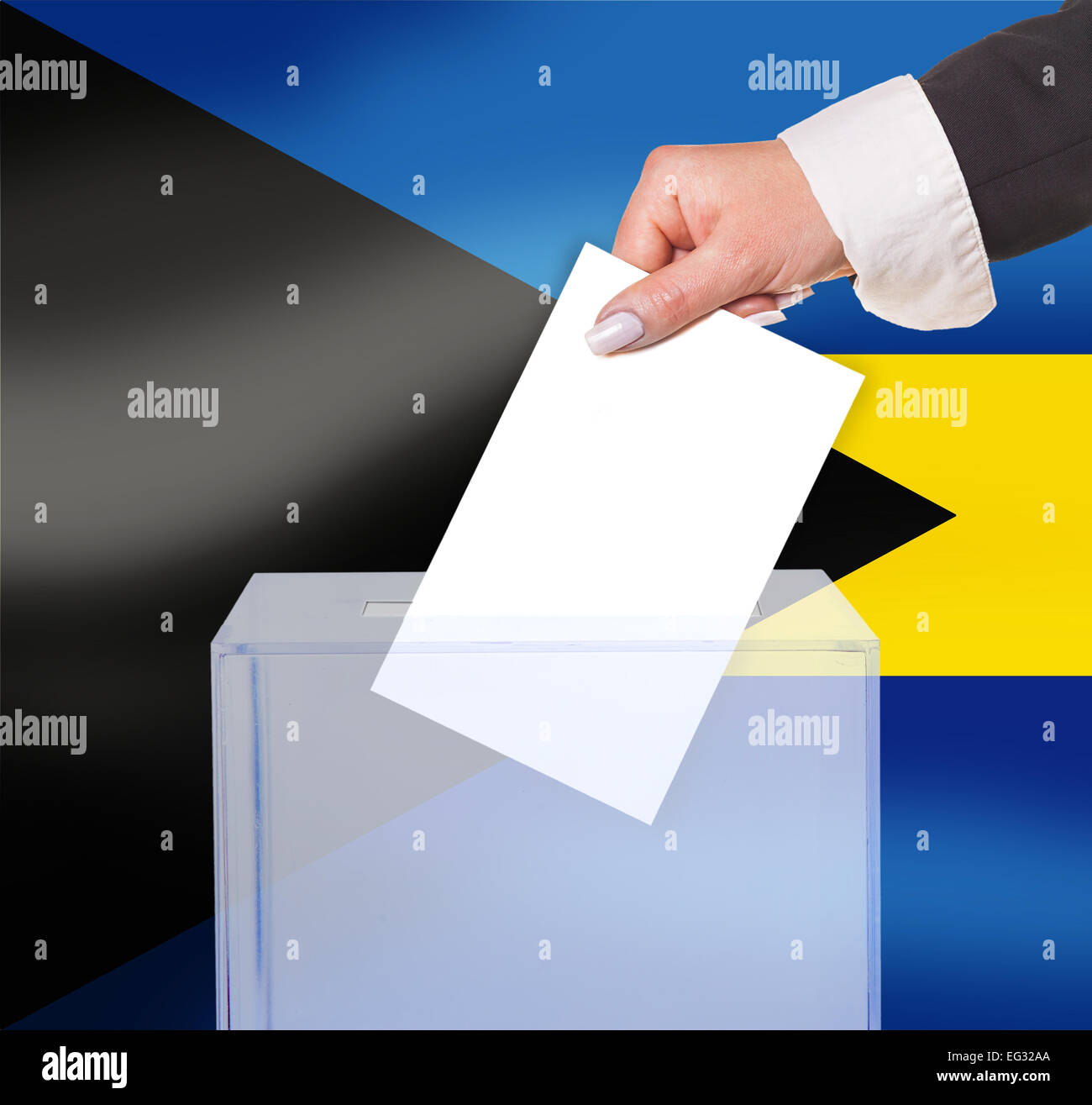 electoral vote by ballot, under the Bahamas flag Stock Photo - Alamy