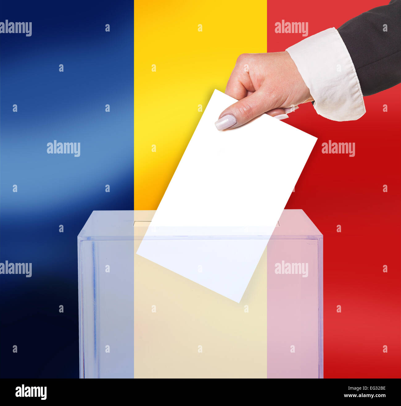 electoral vote by ballot, under the Chad flag Stock Photo - Alamy