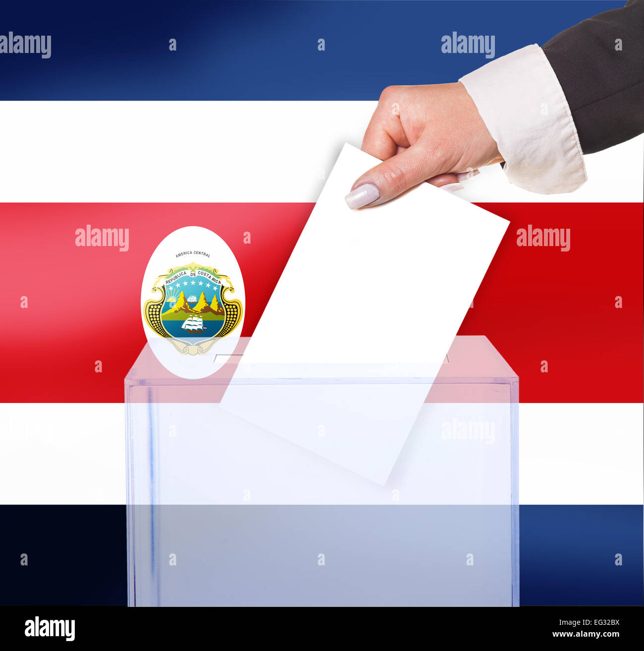 electoral vote by ballot, under the Costa Rica flag Stock Photo - Alamy