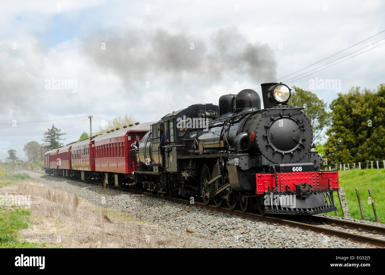Steam train on the move Stock Photo - Alamy