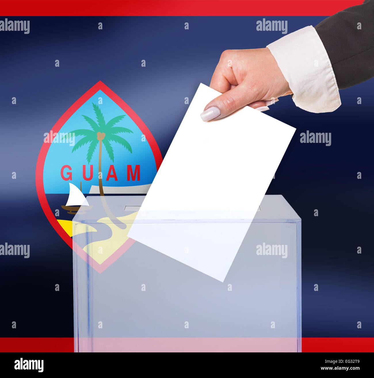 electoral vote by ballot, under the Guam flag Stock Photo - Alamy