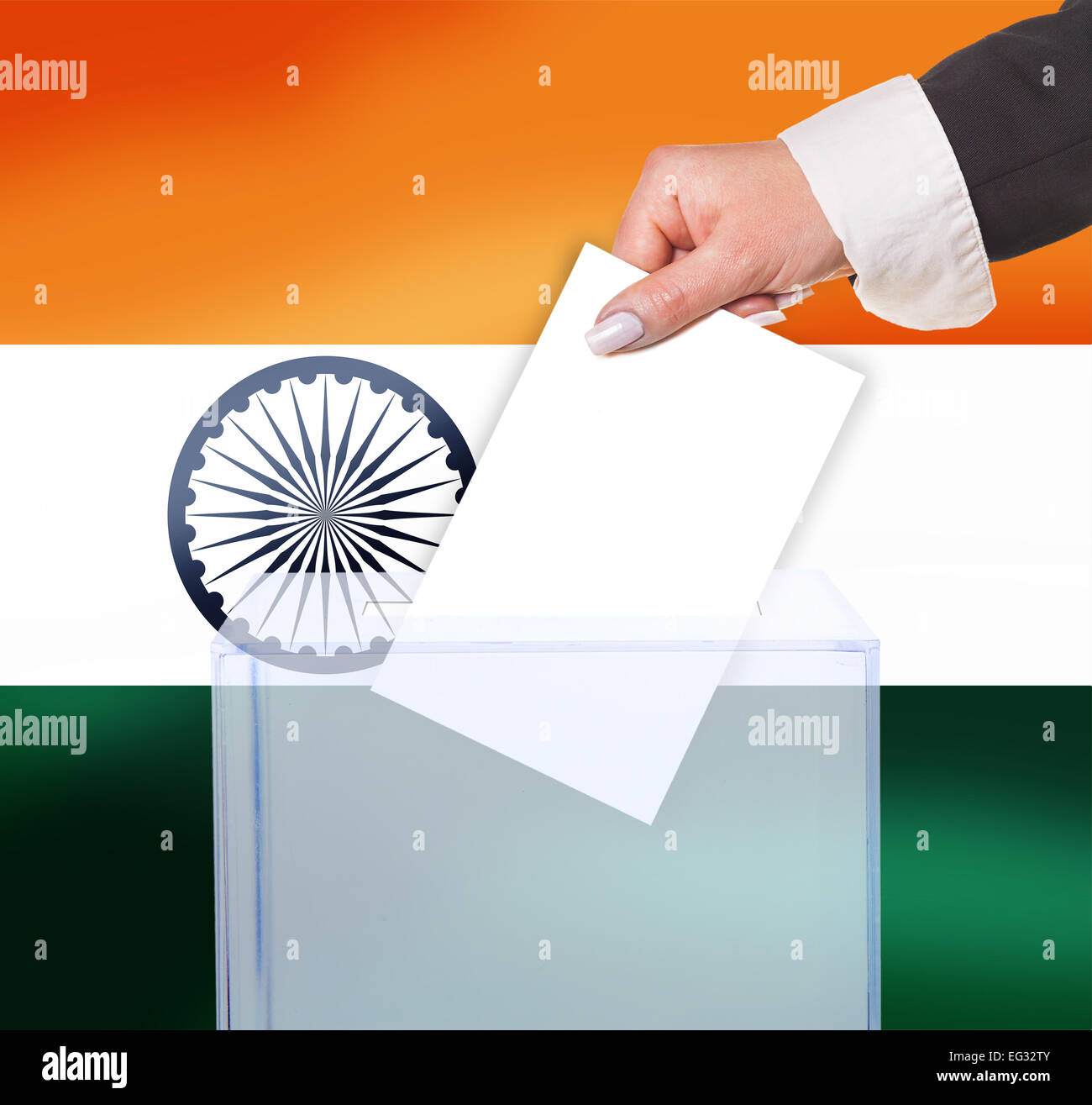 electoral vote by ballot, under the India flag Stock Photo - Alamy