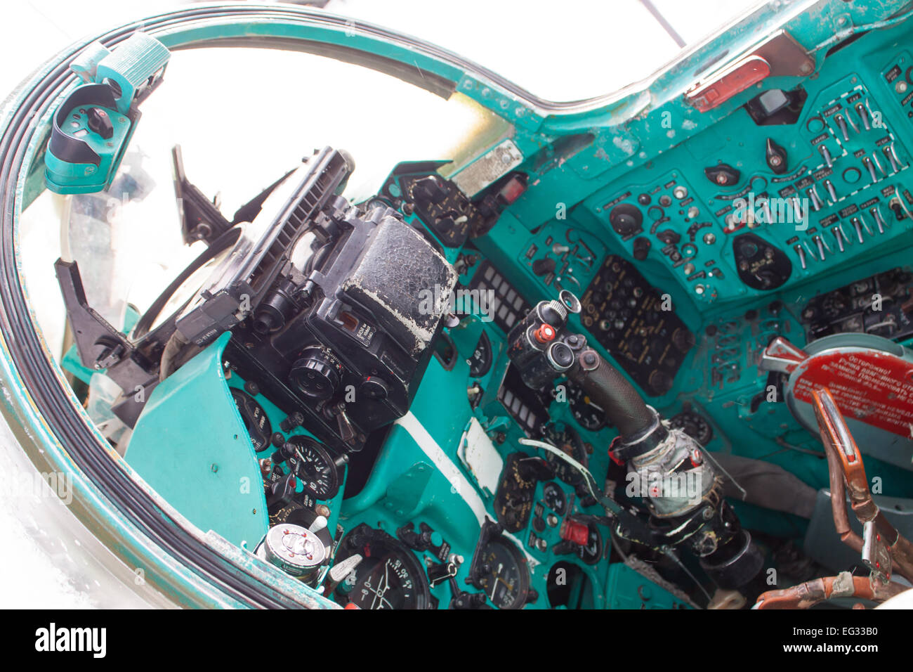 Powerful military fighter jet aircraft cockpit close up Control Panel ...
