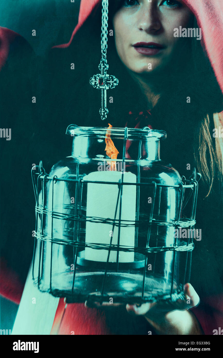 Evil witch woman casting spell hi-res stock photography and images - Alamy