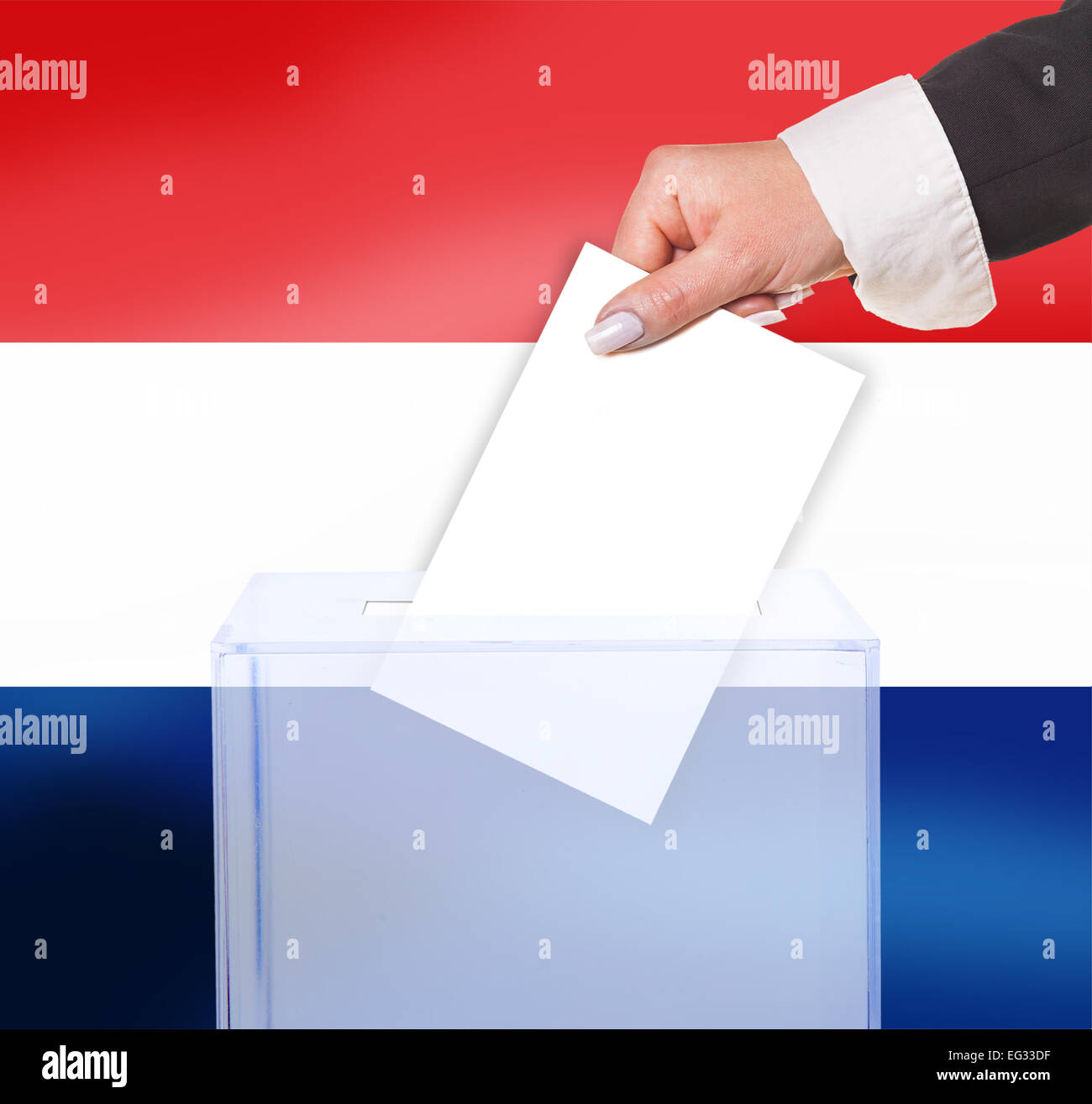 electoral vote by ballot, under the Netherlands flag Stock Photo - Alamy