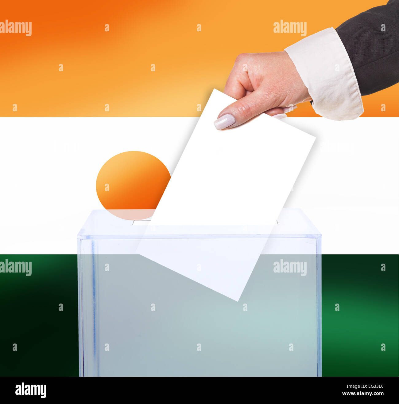 electoral vote by ballot, under the Niger flag Stock Photo - Alamy
