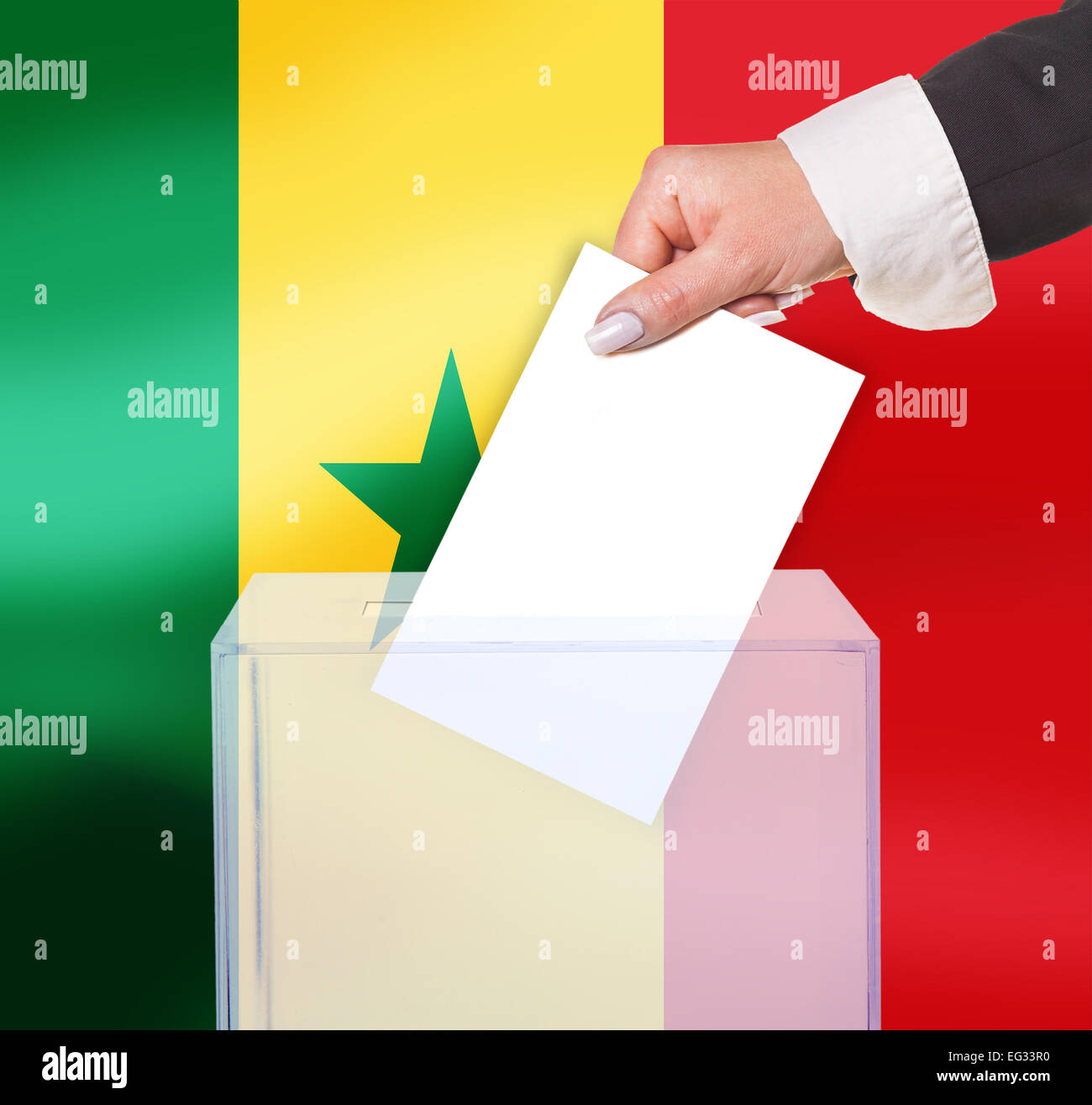 electoral vote by ballot, under the Senegal flag Stock Photo - Alamy