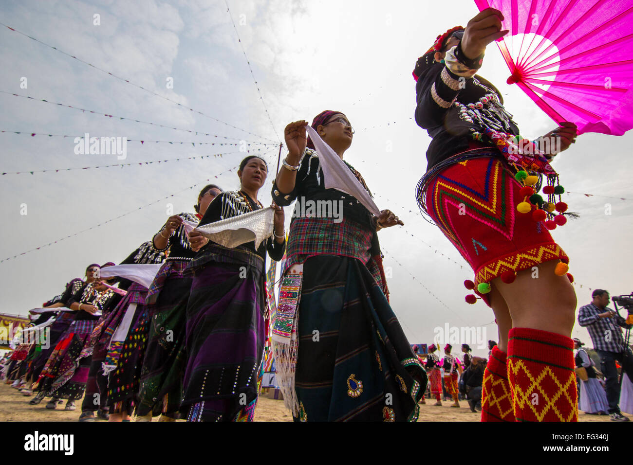 Sivasagar, Assam, India. 15th Feb, 2015. Singpho tribal women in their ...