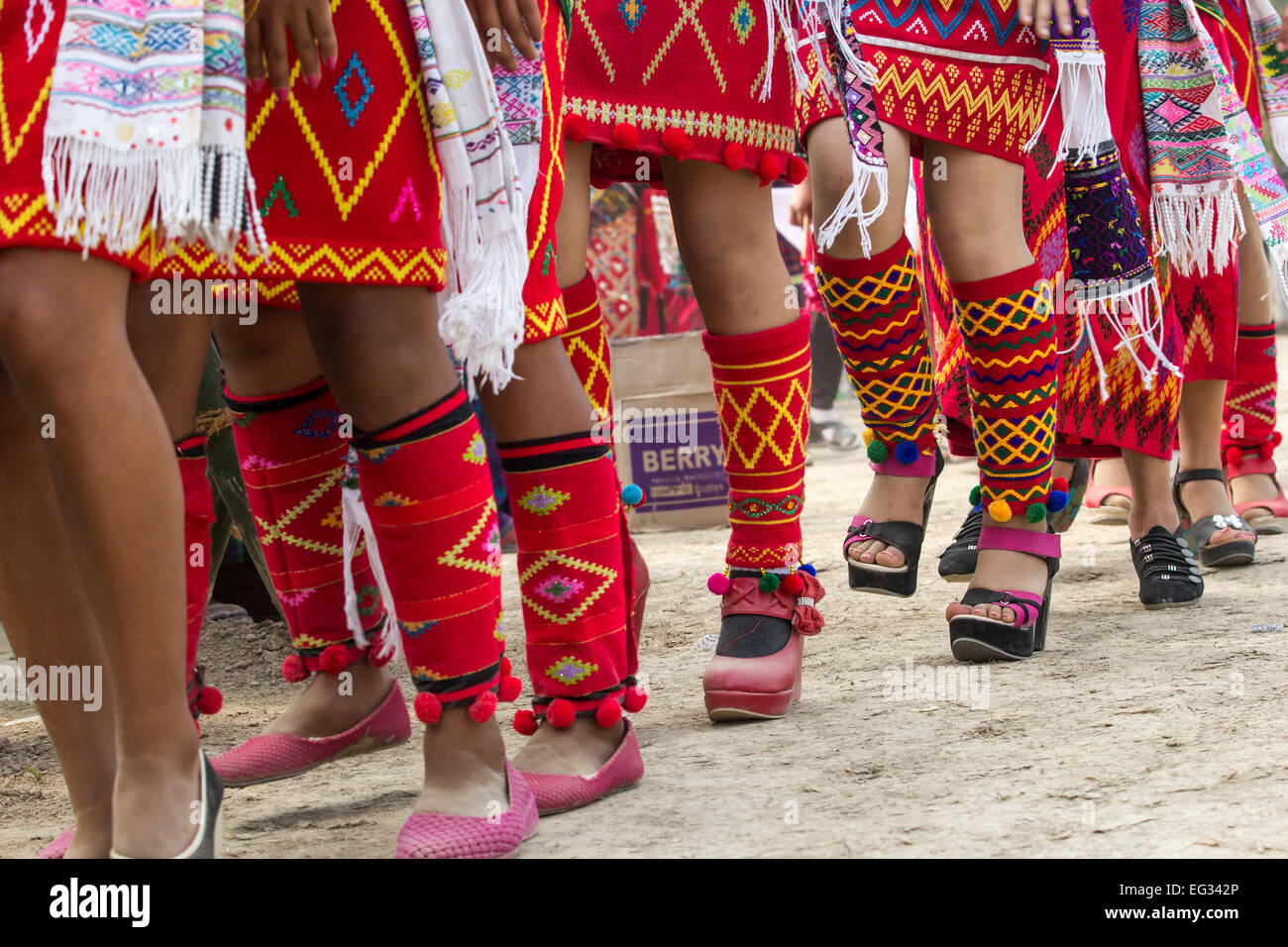 Sivasagar, Assam, India. 15th Feb, 2015. Singpho tribal women in their ...