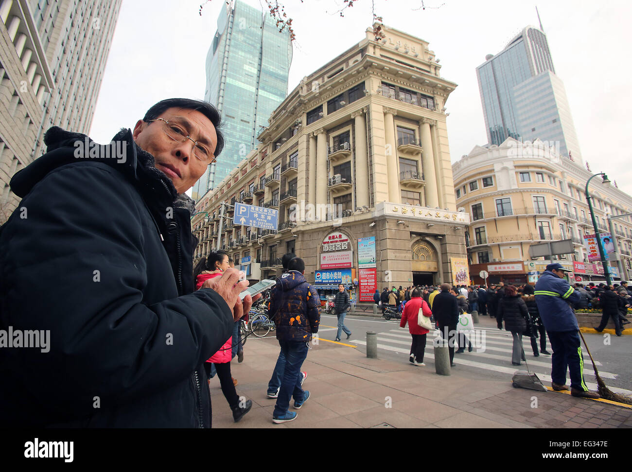 Shanghai, CHINA. 31st Jan, 2015. Chinese workers and pensioners grow in ...