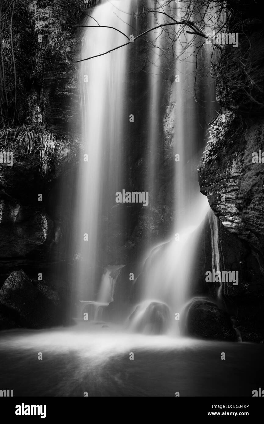 Roughting Linn waterfall near Wooler in the heart of Northumberland ...