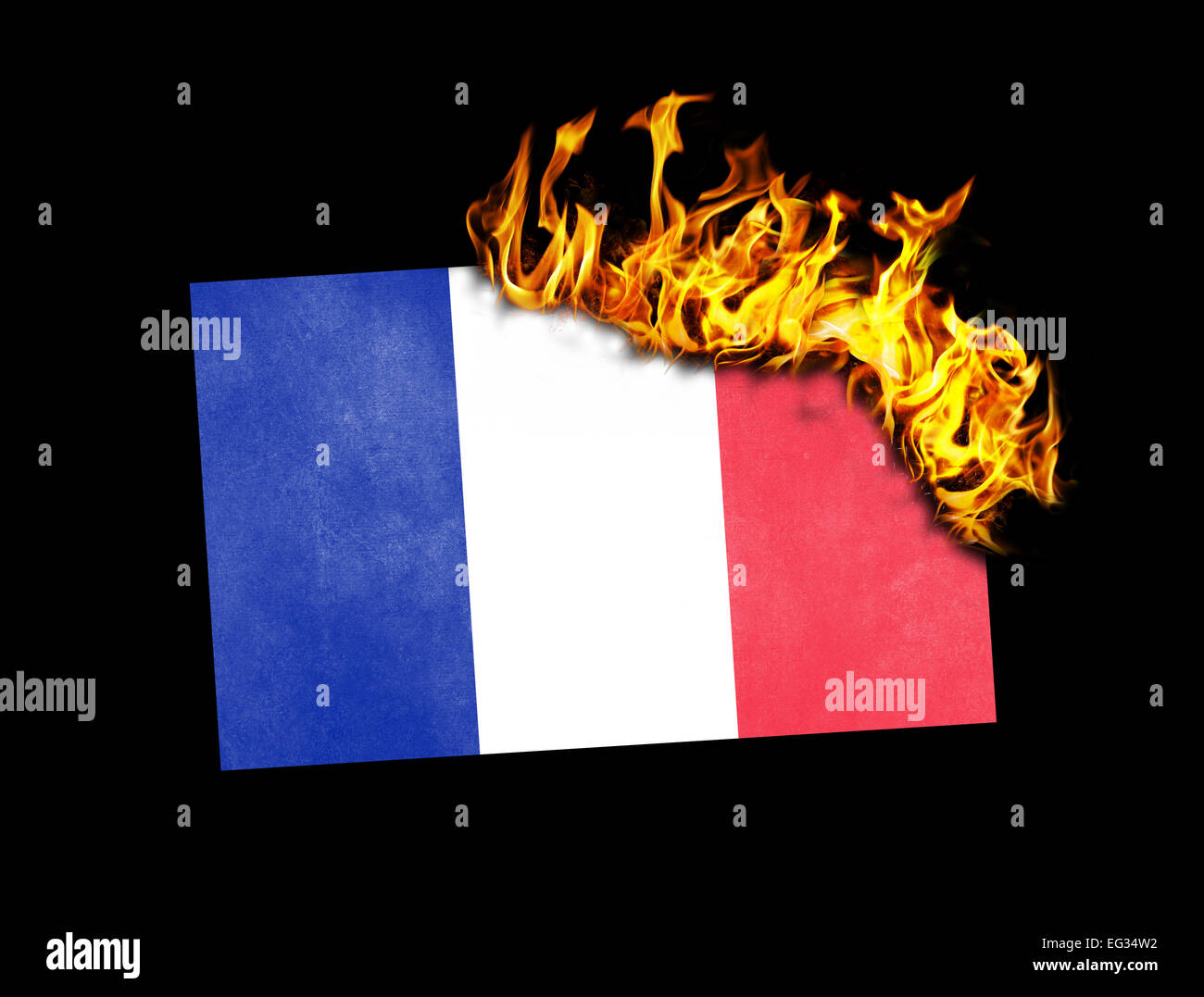 France burning fire flag war hi-res stock photography and images - Alamy