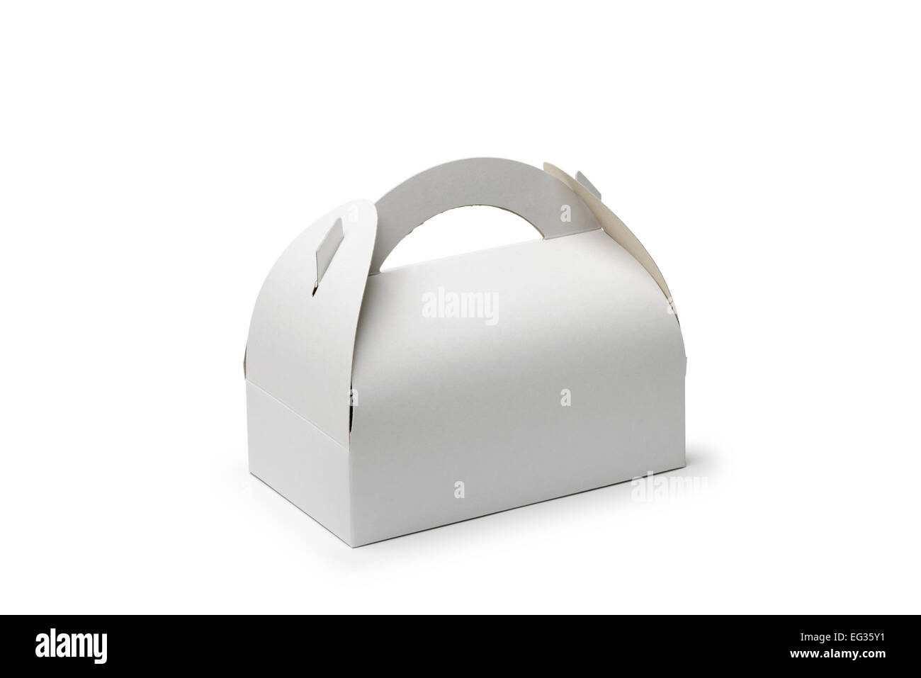 A closed cardboard pastry box isolated on white background. The box can ...