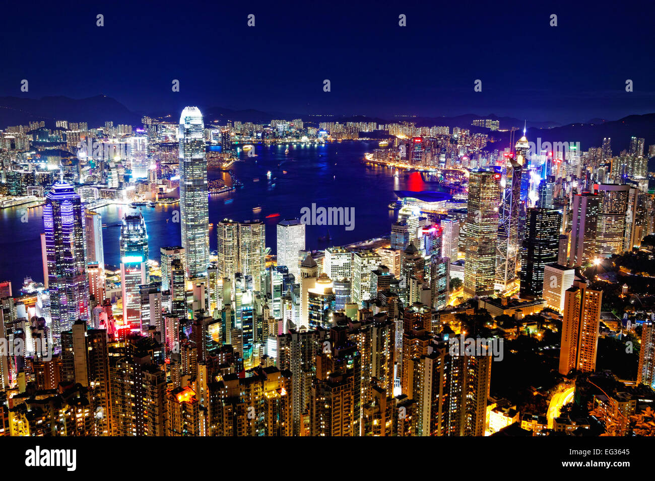 Hong Kong skyline at night Stock Photo - Alamy