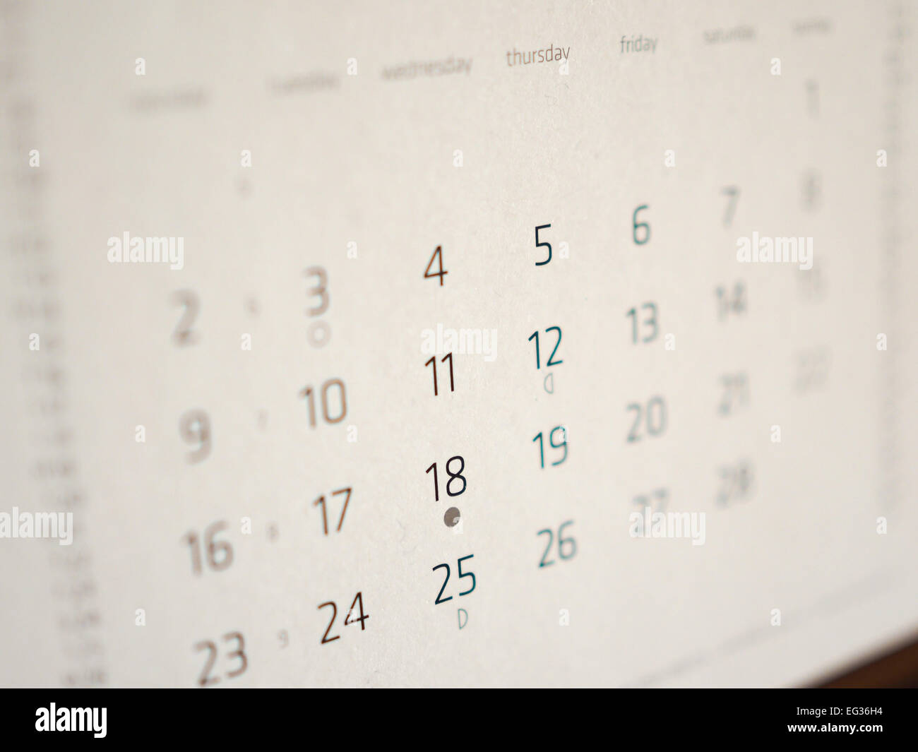 Month calendars hi-res stock photography and images - Alamy