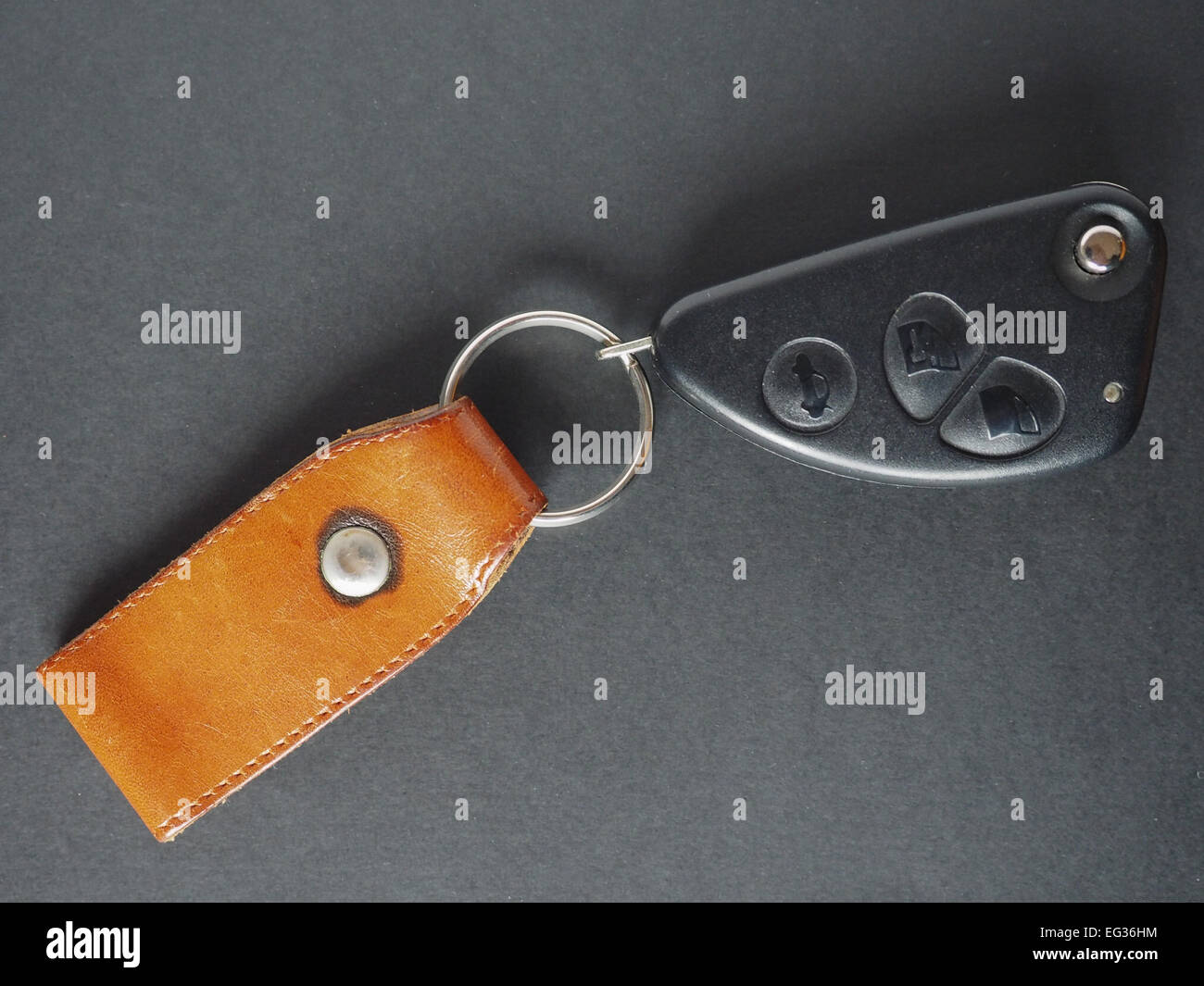 Car key with wireless remote control for door opening and key ring ...