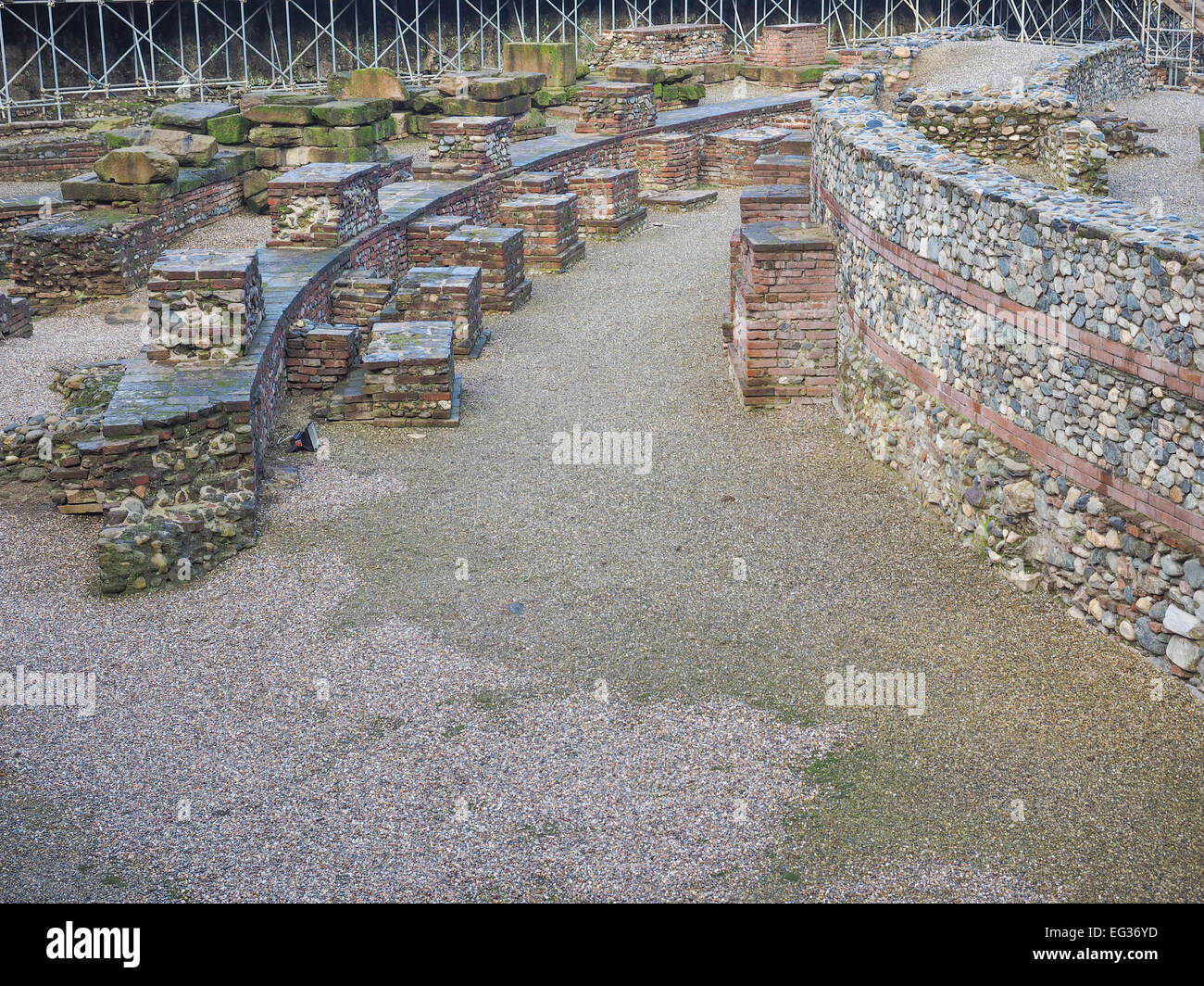 Ruins of the ancient Roman theatre in Turin Italy Stock Photo - Alamy