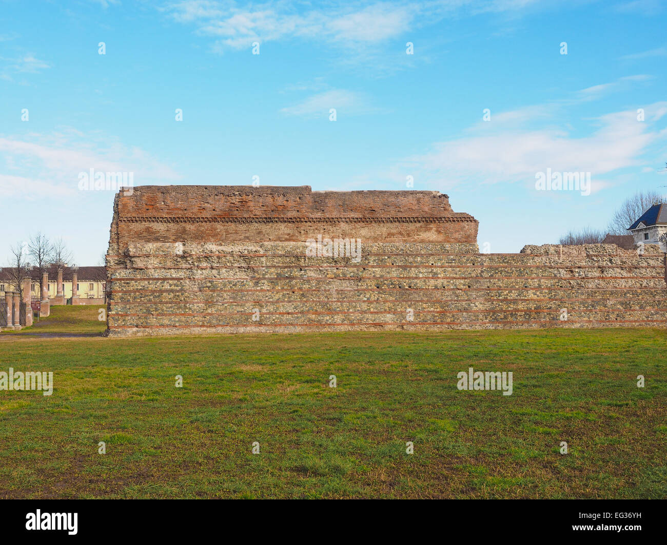 Ruins of the ancient Roman wall in Turin Italy Stock Photo - Alamy