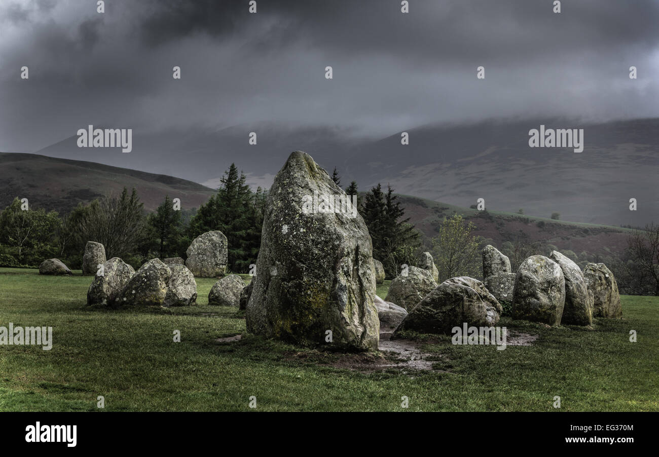Castlerigg Stone Circle - The stone circle at Castlerigg Stock Photo ...