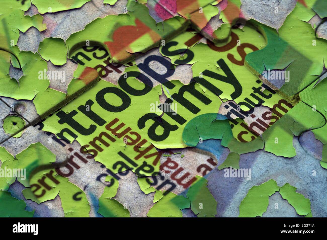 Troops army puzzle concept Stock Photo - Alamy