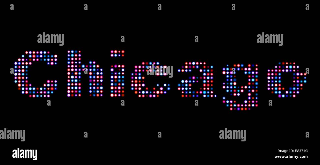 Chicago led text Stock Photo - Alamy