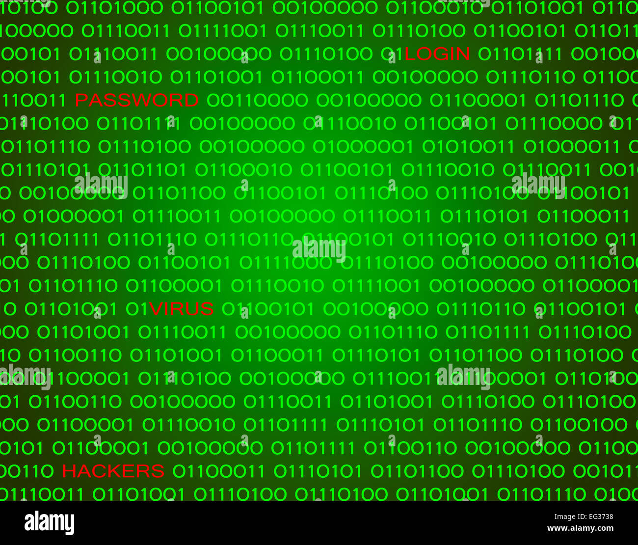 background protect password against cyber crime caution binary text ...