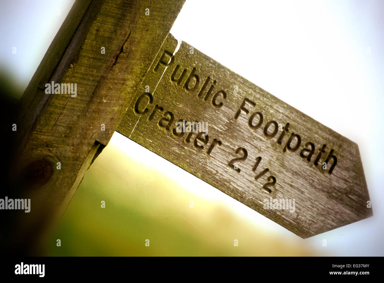 Craster path sign Stock Photo - Alamy