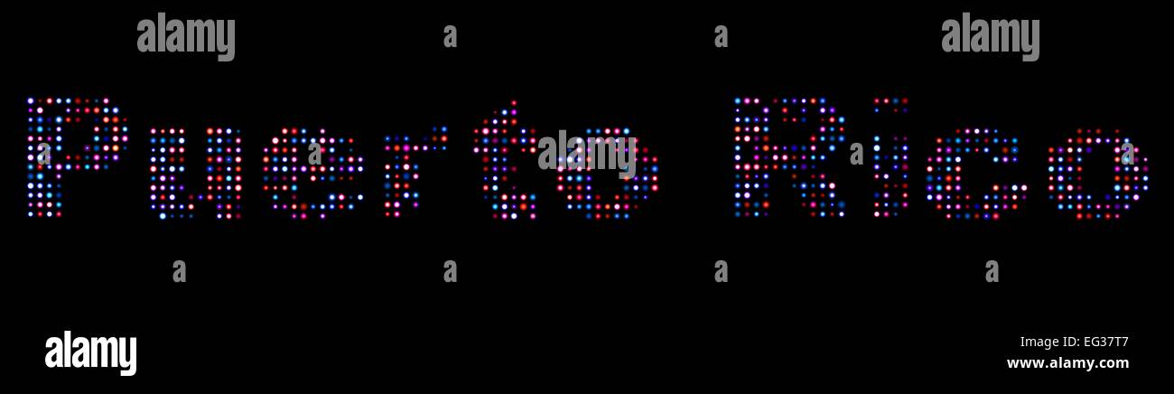 Puerto Rico led text Stock Photo - Alamy