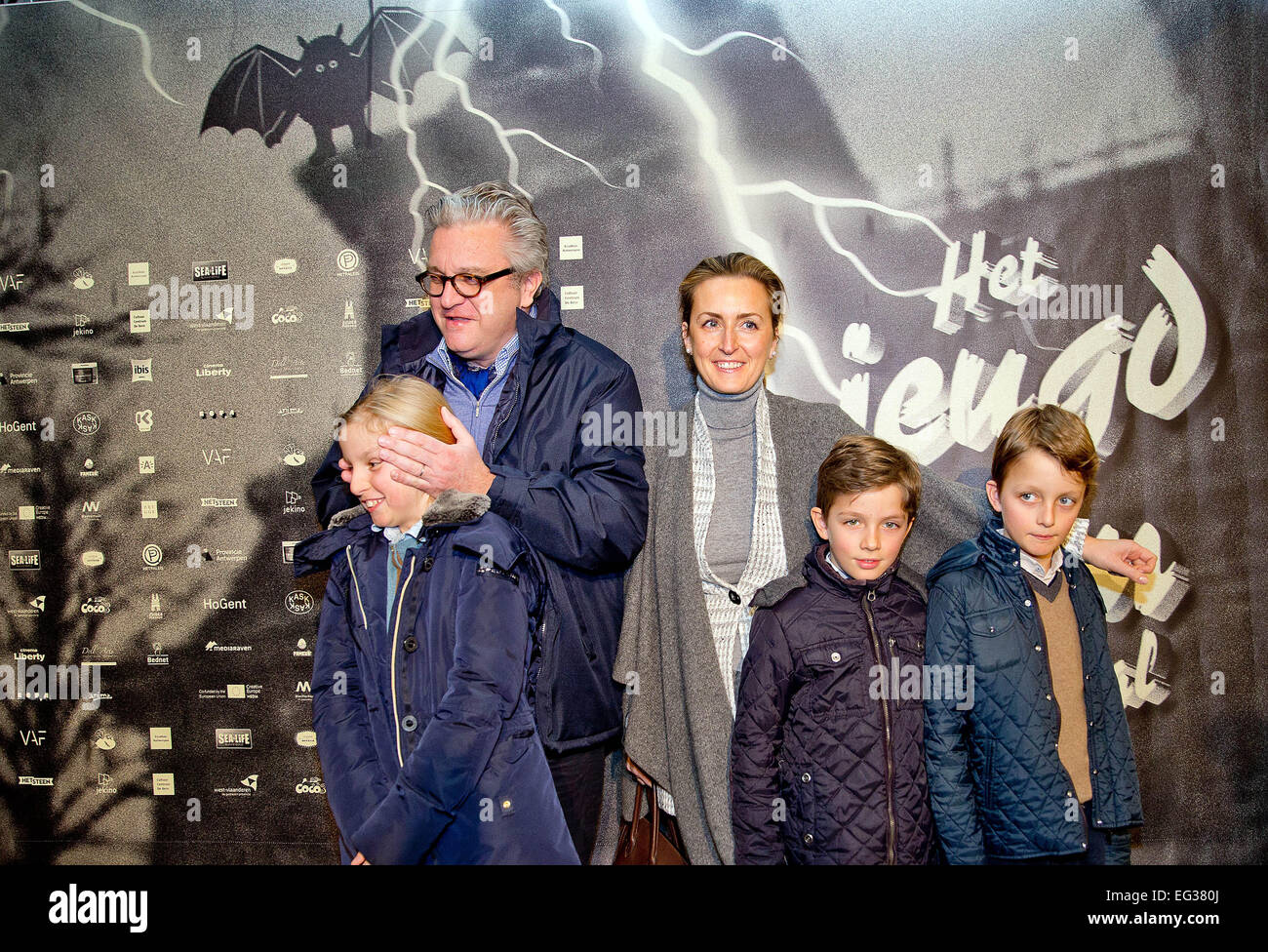 Belgium Prince Laurent and Princess Claire with (L-R) Princess Louise ...