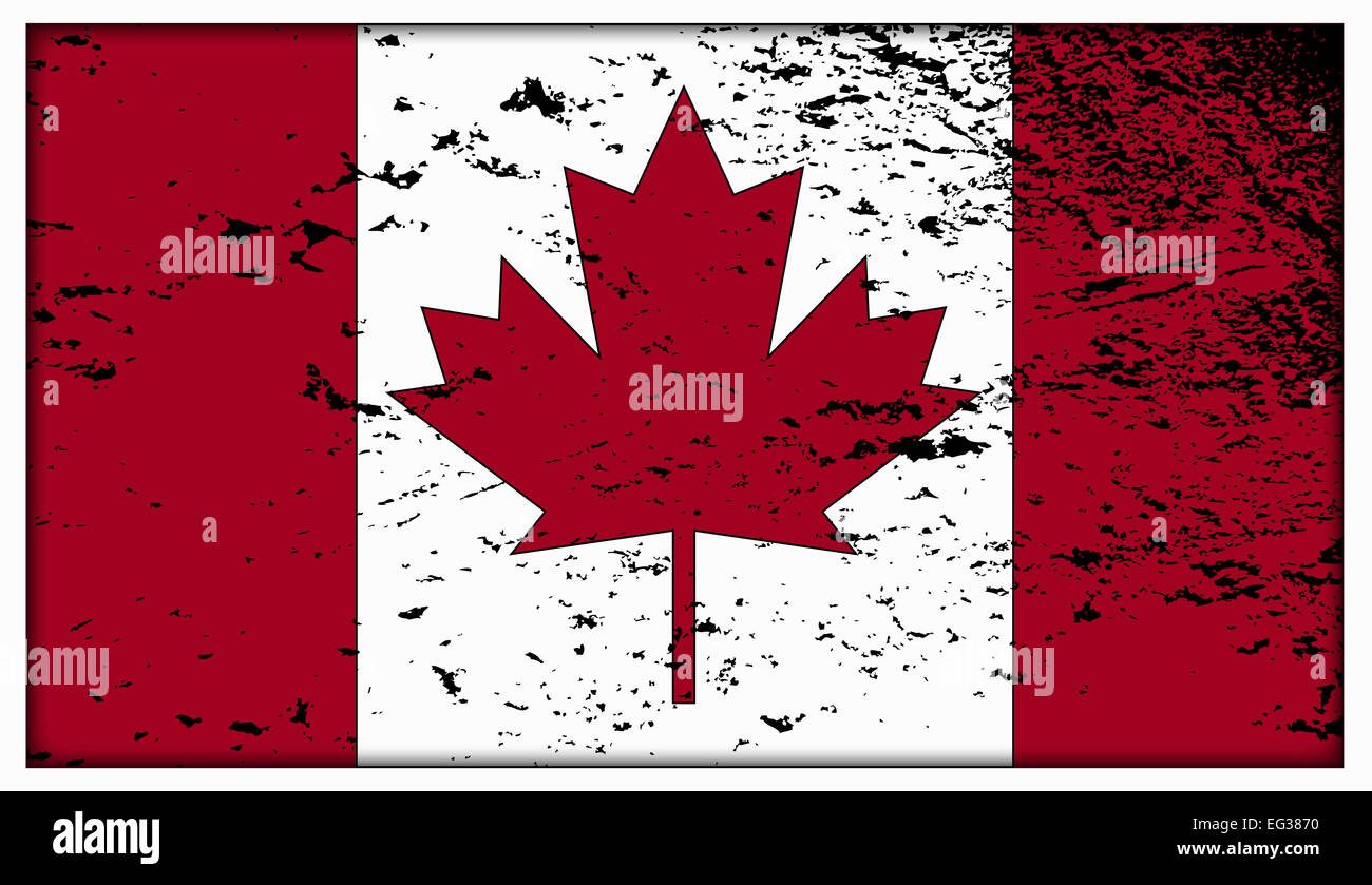 A Canadian flag grunge design isolated on a white background Stock ...
