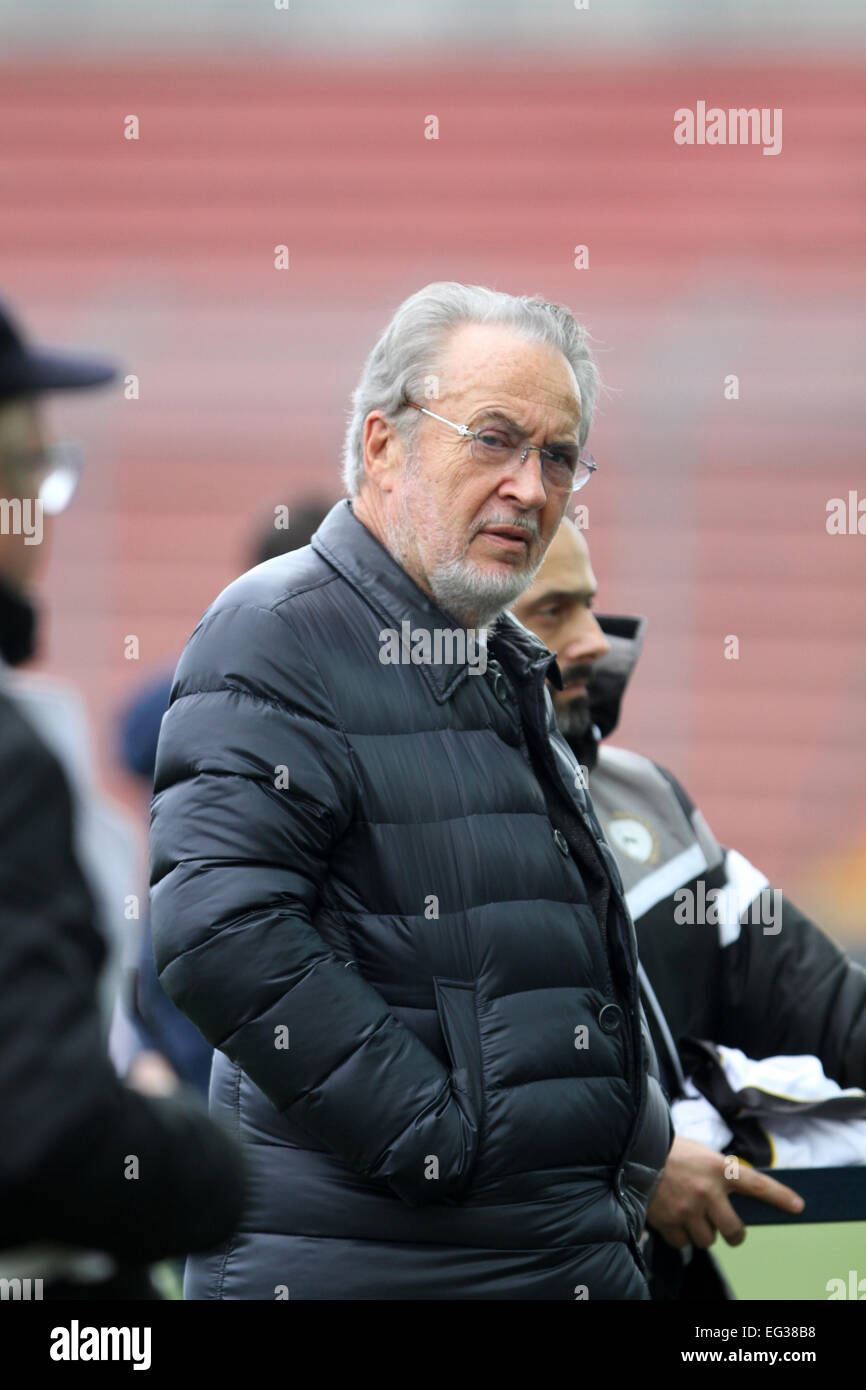 Udine, Italy. 15th Feb, 2015. Gianpaolo Pozzo Udinese's Patron during ...