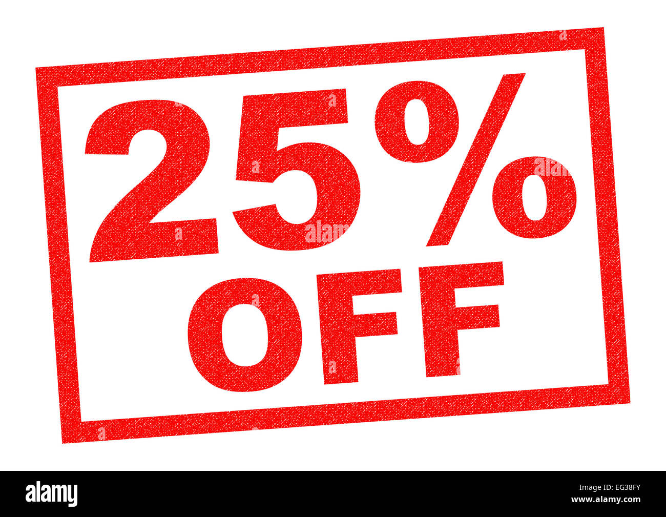 25% OFF red Rubber Stamp over a white background Stock Photo - Alamy