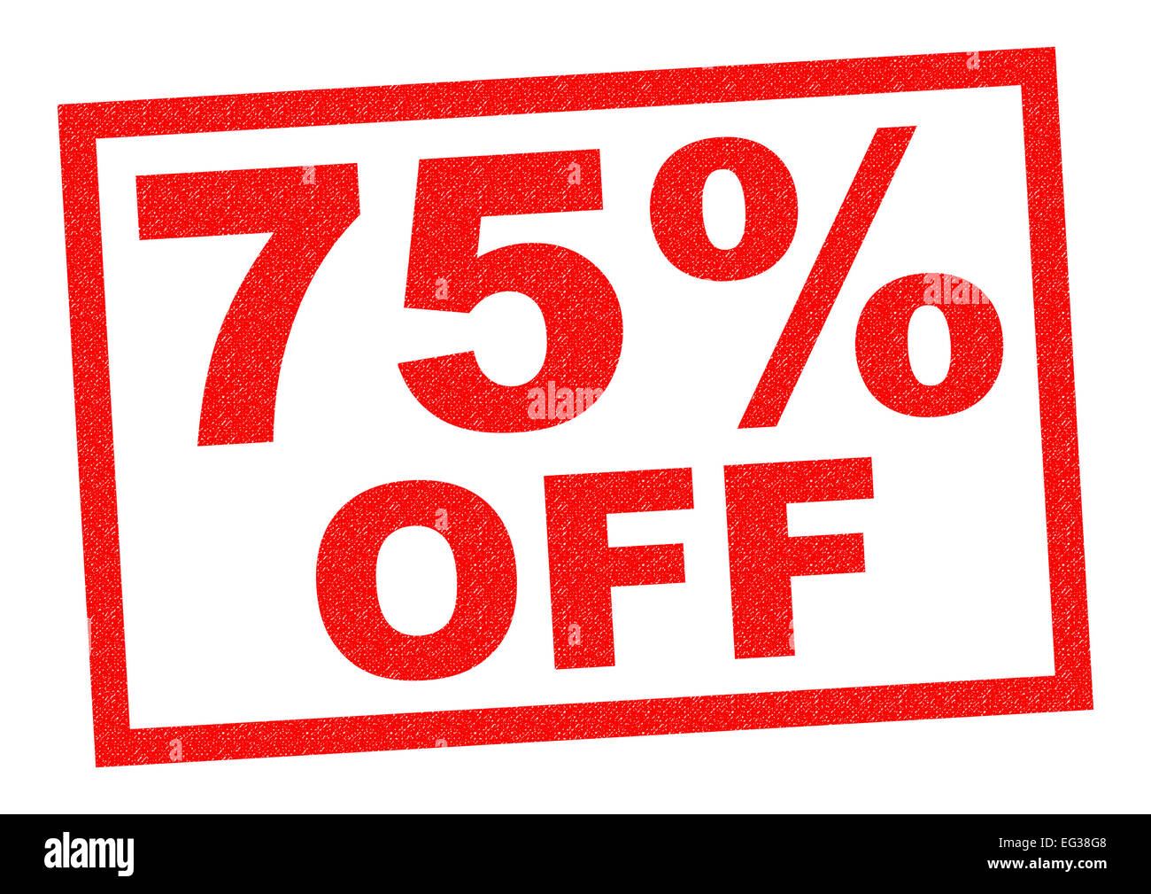 75% OFF red Rubber Stamp over a white background Stock Photo - Alamy