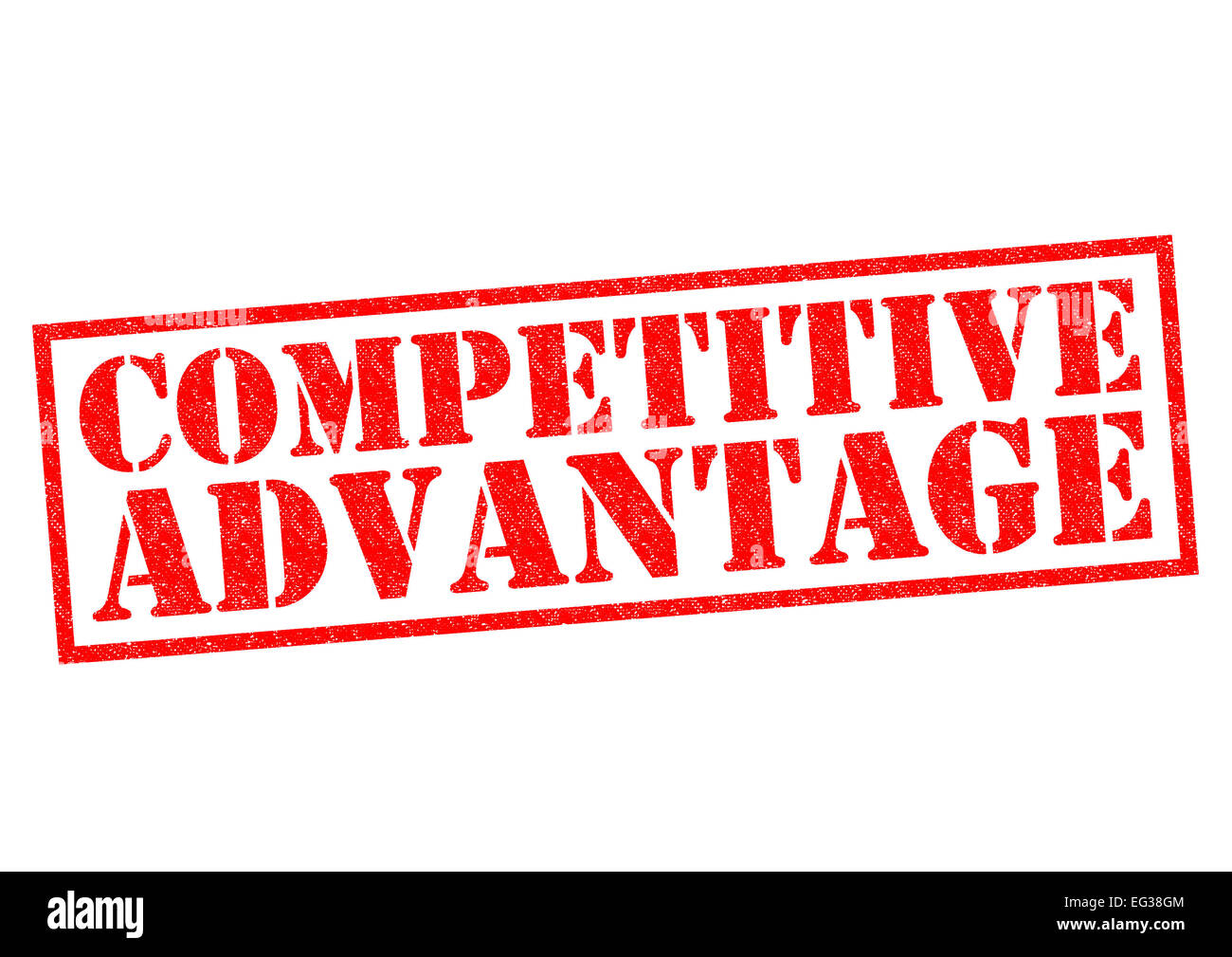 COMPETITIVE ADVANTAGE red Rubber Stamp over a white background Stock ...