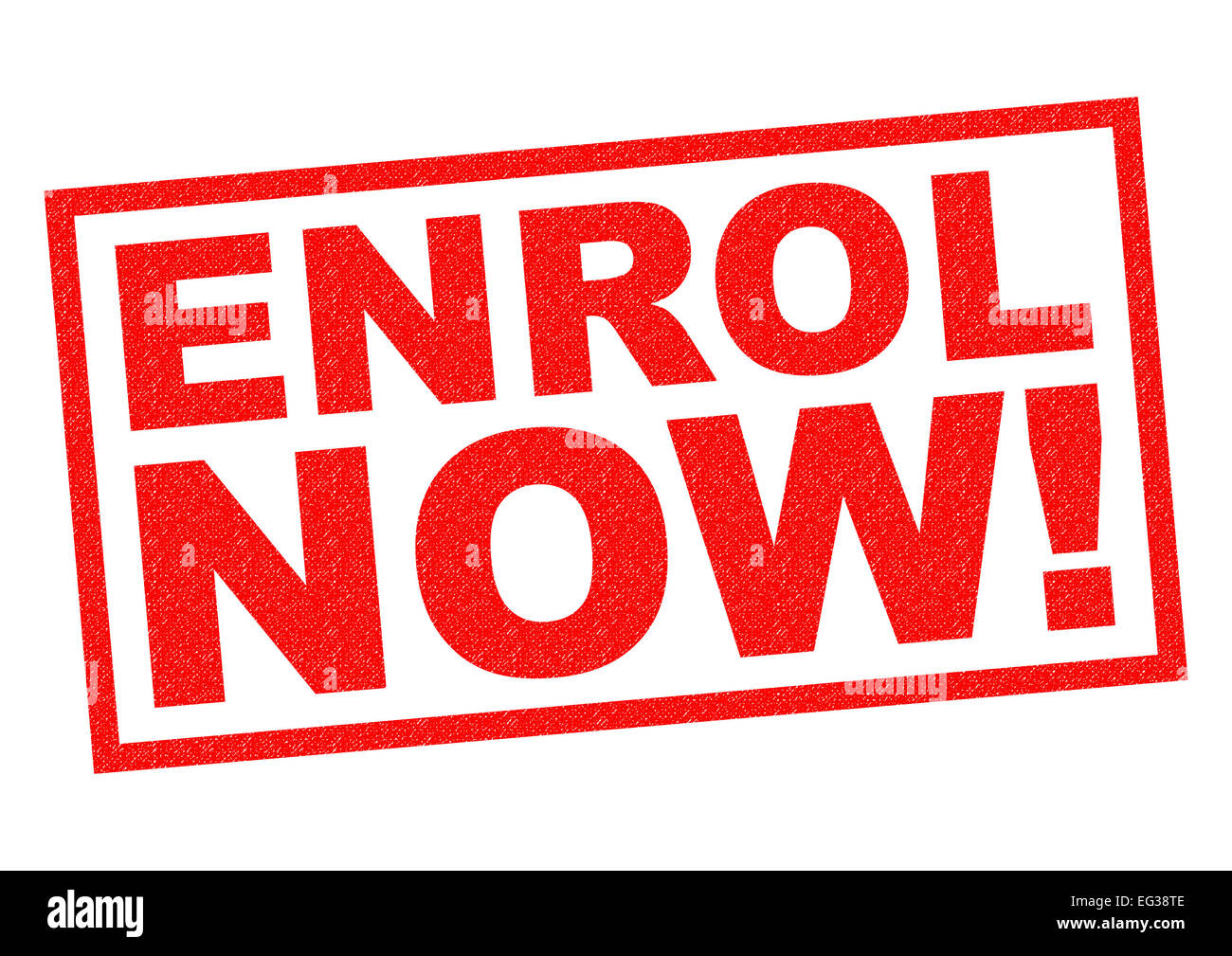 ENROL NOW! red Rubber Stamp over a white background Stock Photo - Alamy