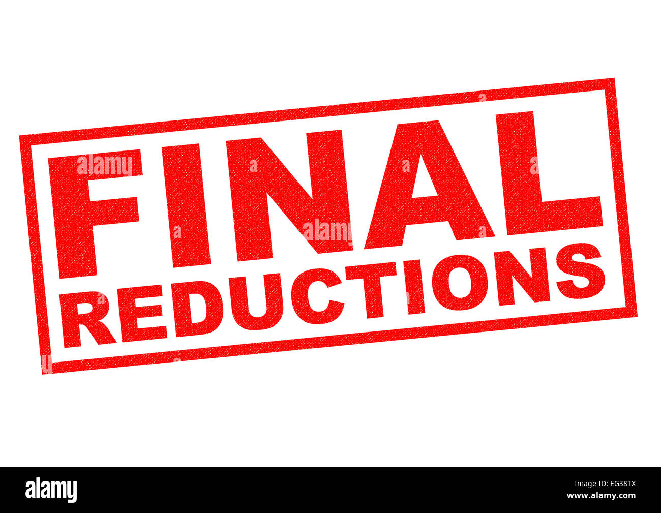 FINAL REDUCTIONS red Rubber Stamp over a white background Stock Photo ...