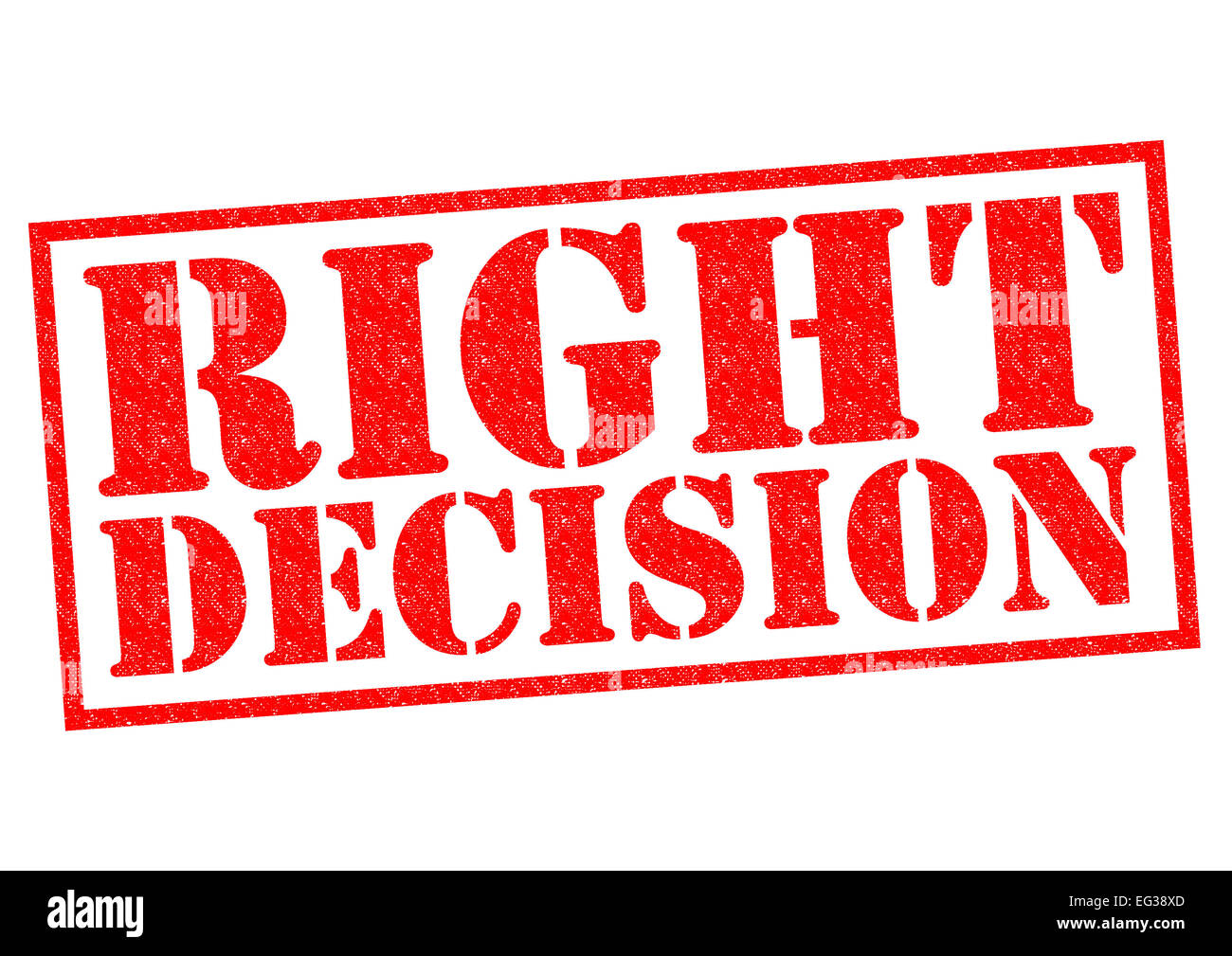 RIGHT DECISION red Rubber Stamp over a white background Stock Photo - Alamy