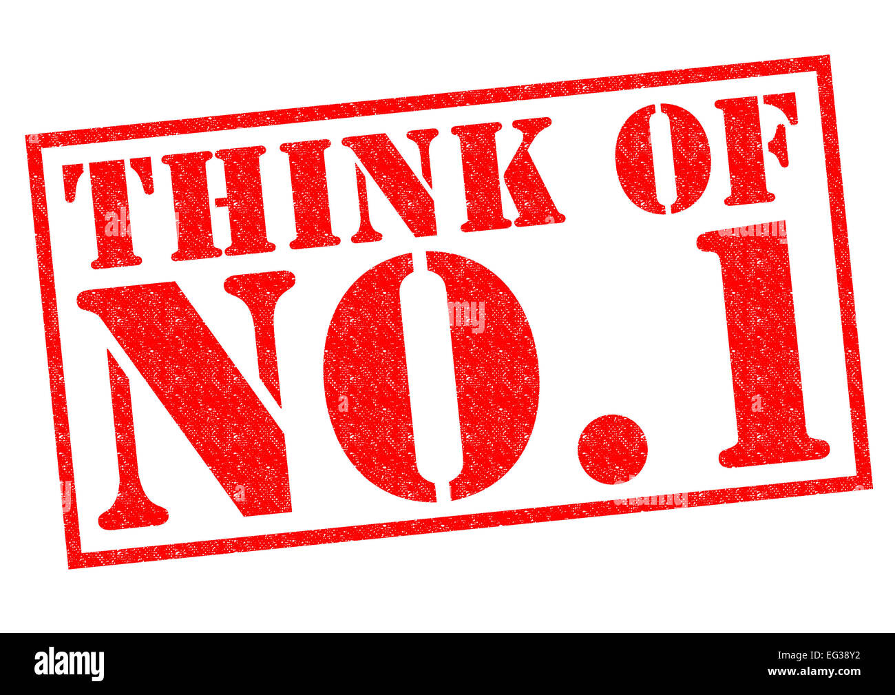 THINK OF NO.1 red Rubber Stamp over a white background Stock Photo - Alamy