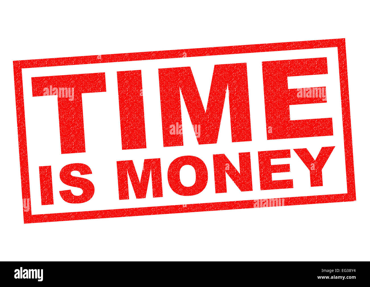 TIME IS MONEY red Rubber Stamp over a white background Stock Photo - Alamy