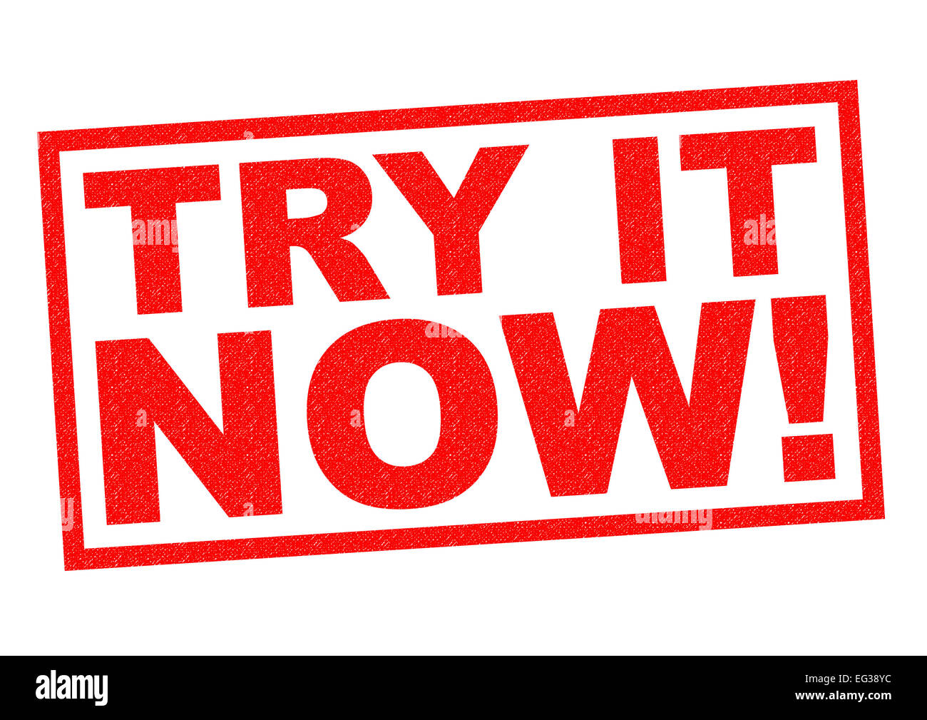 TRY IT NOW! red Rubber Stamp over a white background Stock Photo - Alamy
