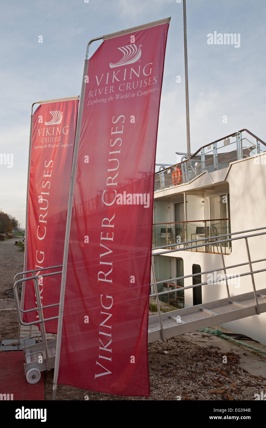 Viking Hlin docked on the River Danube in Regensburg Germany Stock ...